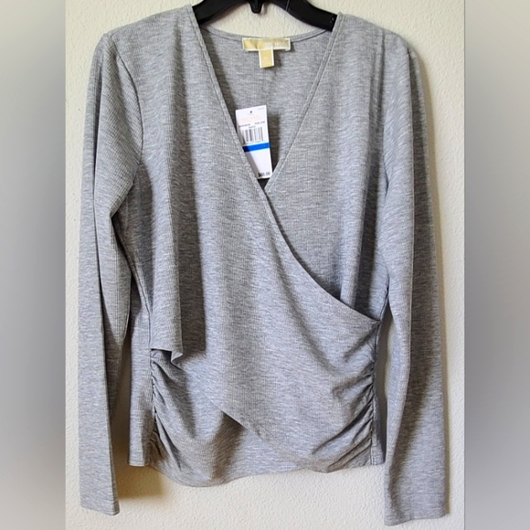 MICHAEL Michael Kors | Tops | Michael Kors Womens Gray Wrap Top | Poshmark
